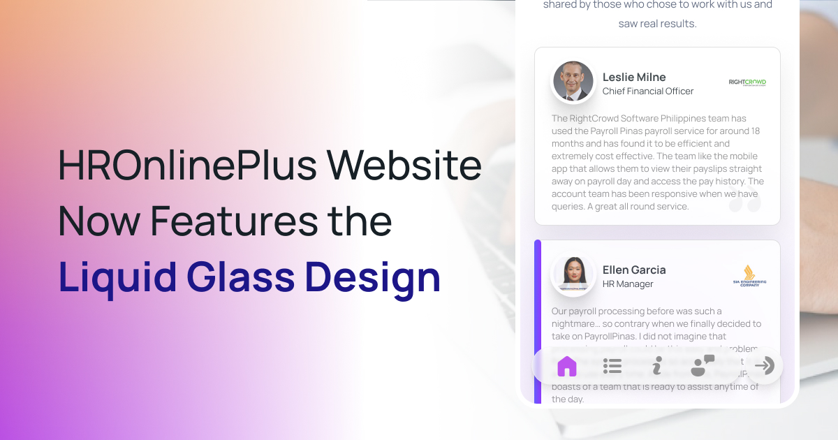 HROnlinePlus Website Now Features the Liquid Glass Design